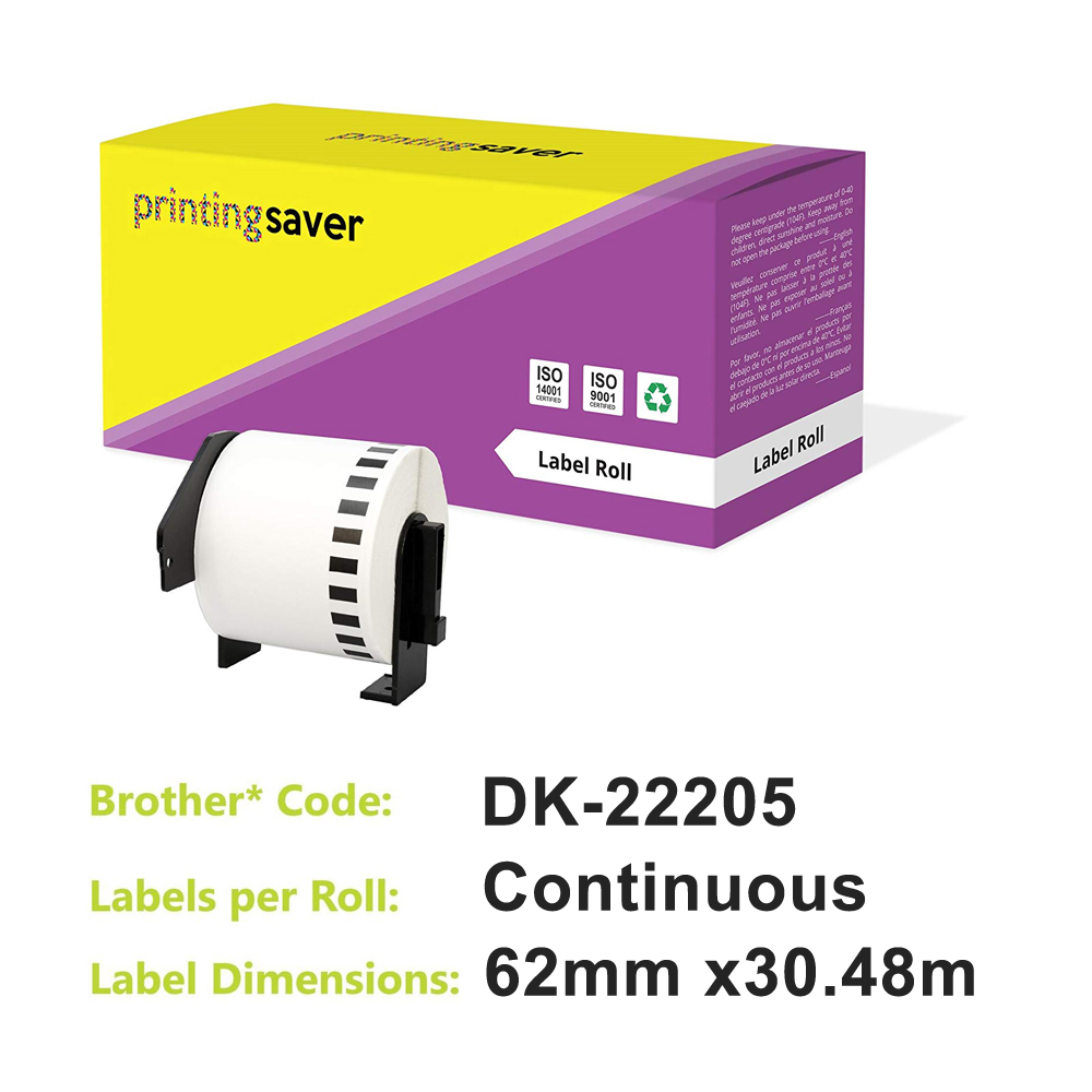 Roll Labels fits Brother DK 22205 QL-550 QL-570 QL-580N QL-710W QL ...